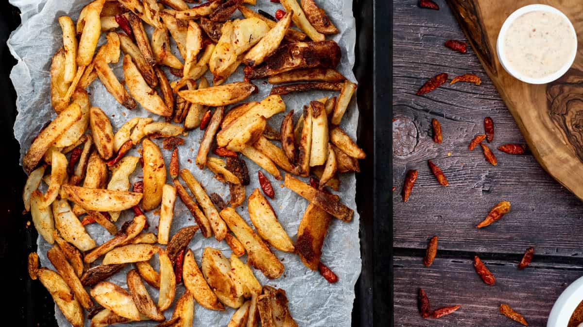 Easy Baked Peri Peri Fries – Nando’s Style Chips - This Little Home
